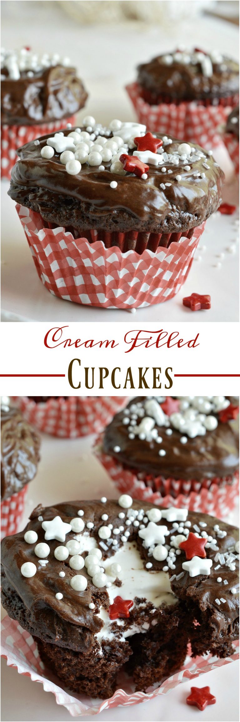 Cream Filled Cupcakes - WonkyWonderful