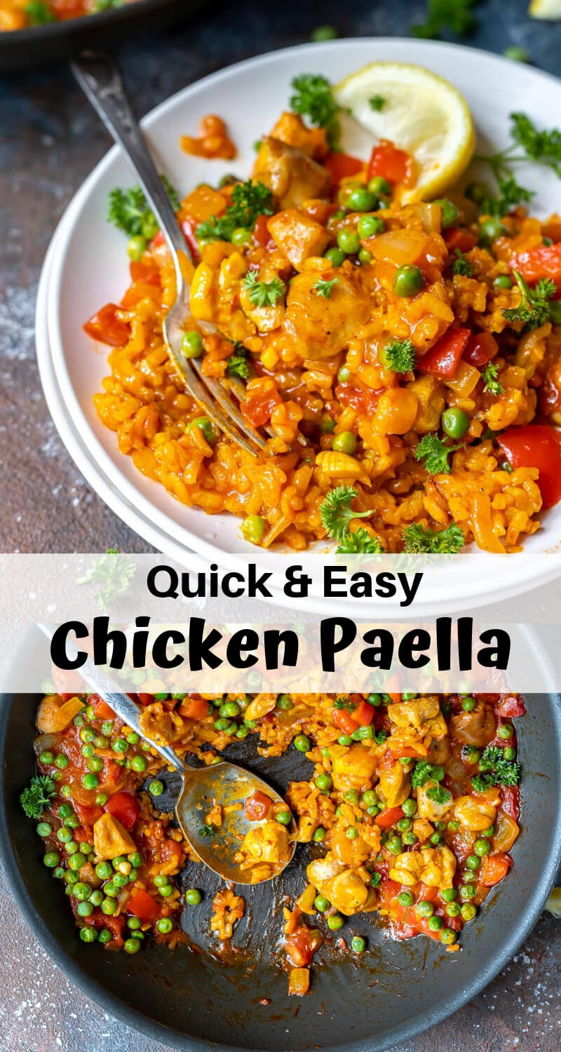 One Pan Easy Chicken Paella Recipe Wonkywonderful