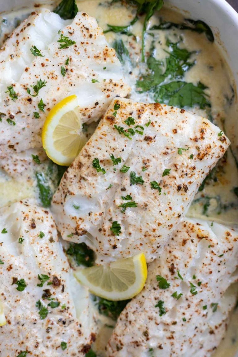 BAKED COD FISH + Cream Spinach WonkyWonderful