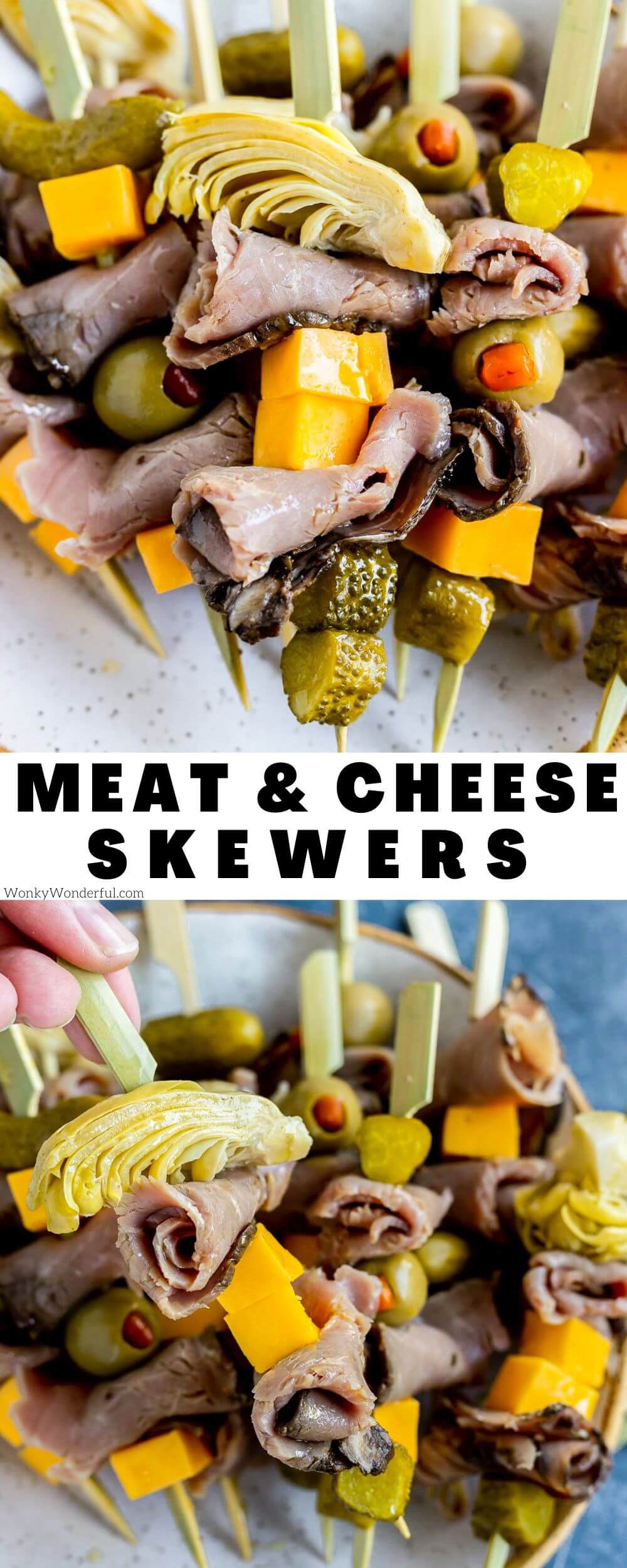 MEAT and CHEESE SKEWERS + WonkyWonderful