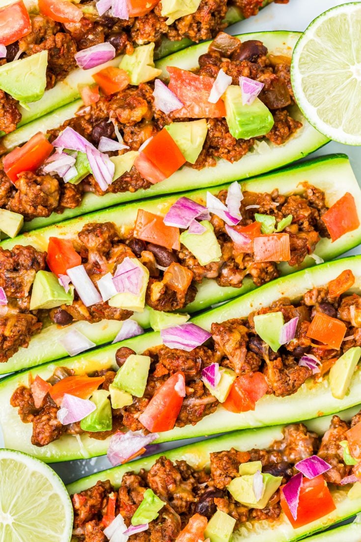 TACO STUFFED ZUCCHINI BOATS + WonkyWonderful