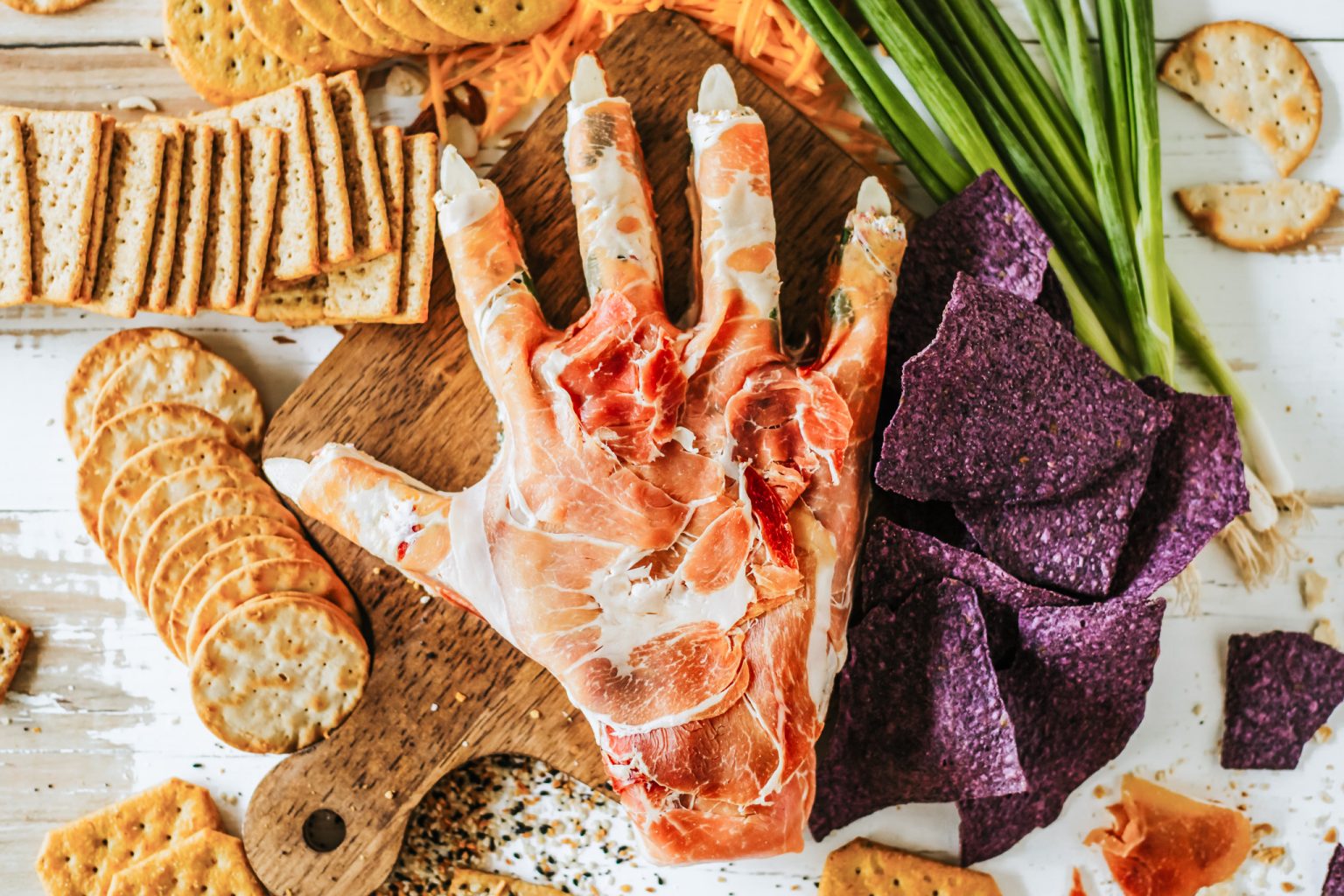 SEVERED HAND HALLOWEEN APPETIZER BOARD + WonkyWonderful