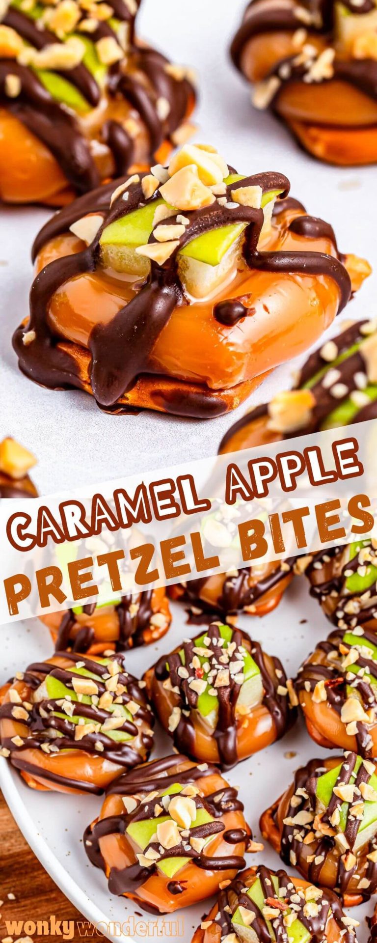 CARAMEL APPLE PRETZEL BITES + WonkyWonderful
