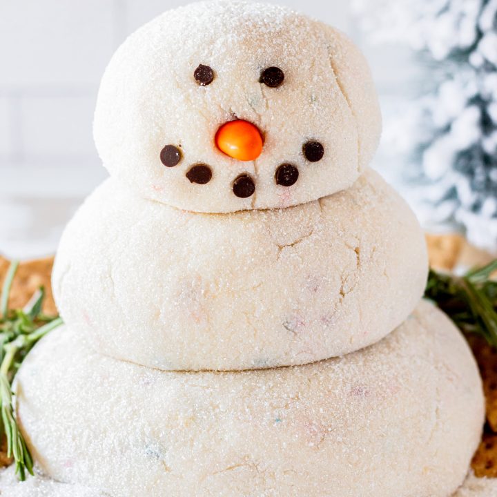 SNOWMAN CHEESE BALL DESSERT + WonkyWonderful