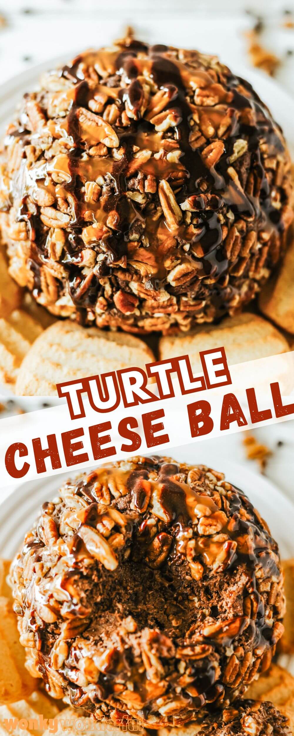 CHOCOLATE TURTLE CHEESE BALL + WonkyWonderful