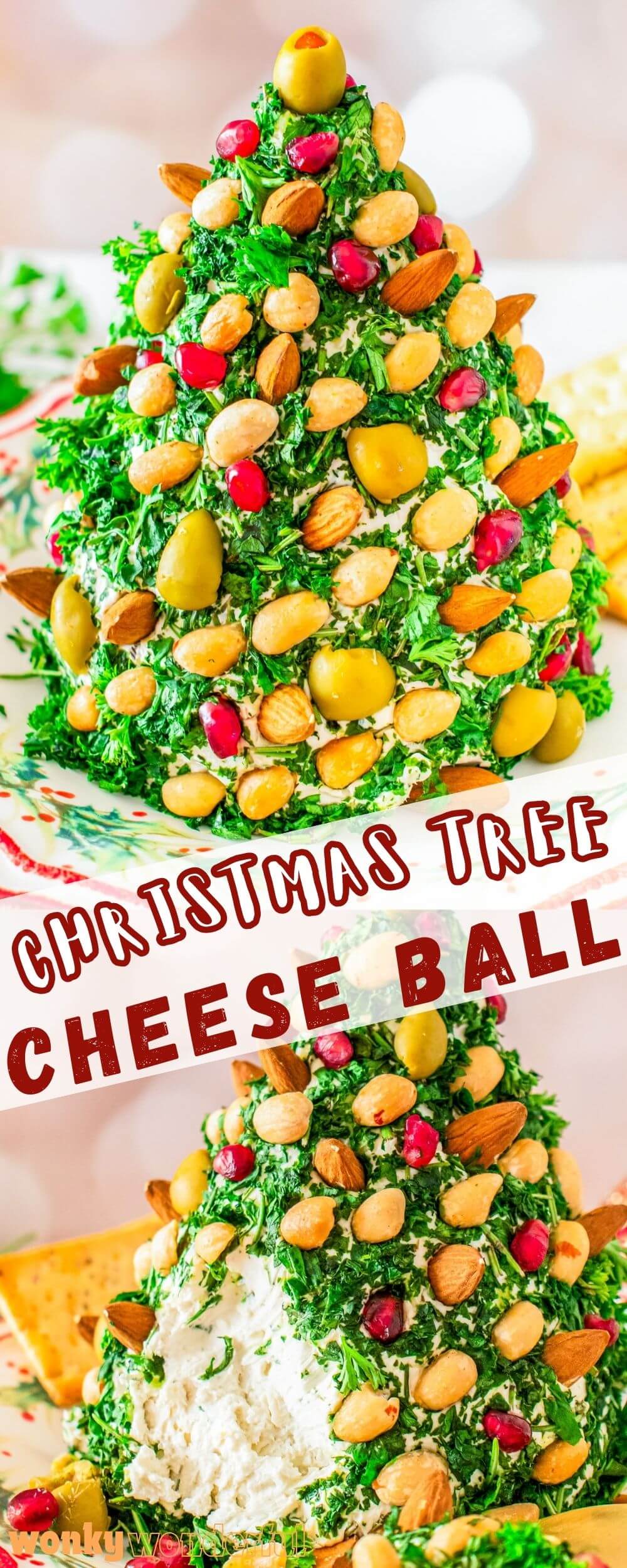 CHRISTMAS TREE CHEESE BALL - WonkyWonderful
