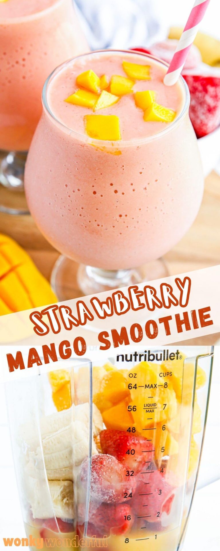 STRAWBERRY MANGO SMOOTHIE - WonkyWonderful